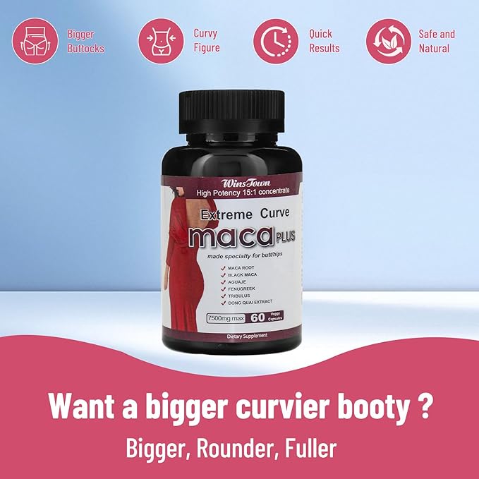 Extreme Curves Maca plus for Hips Big Butt/hip/ Buttock Enlargements ...